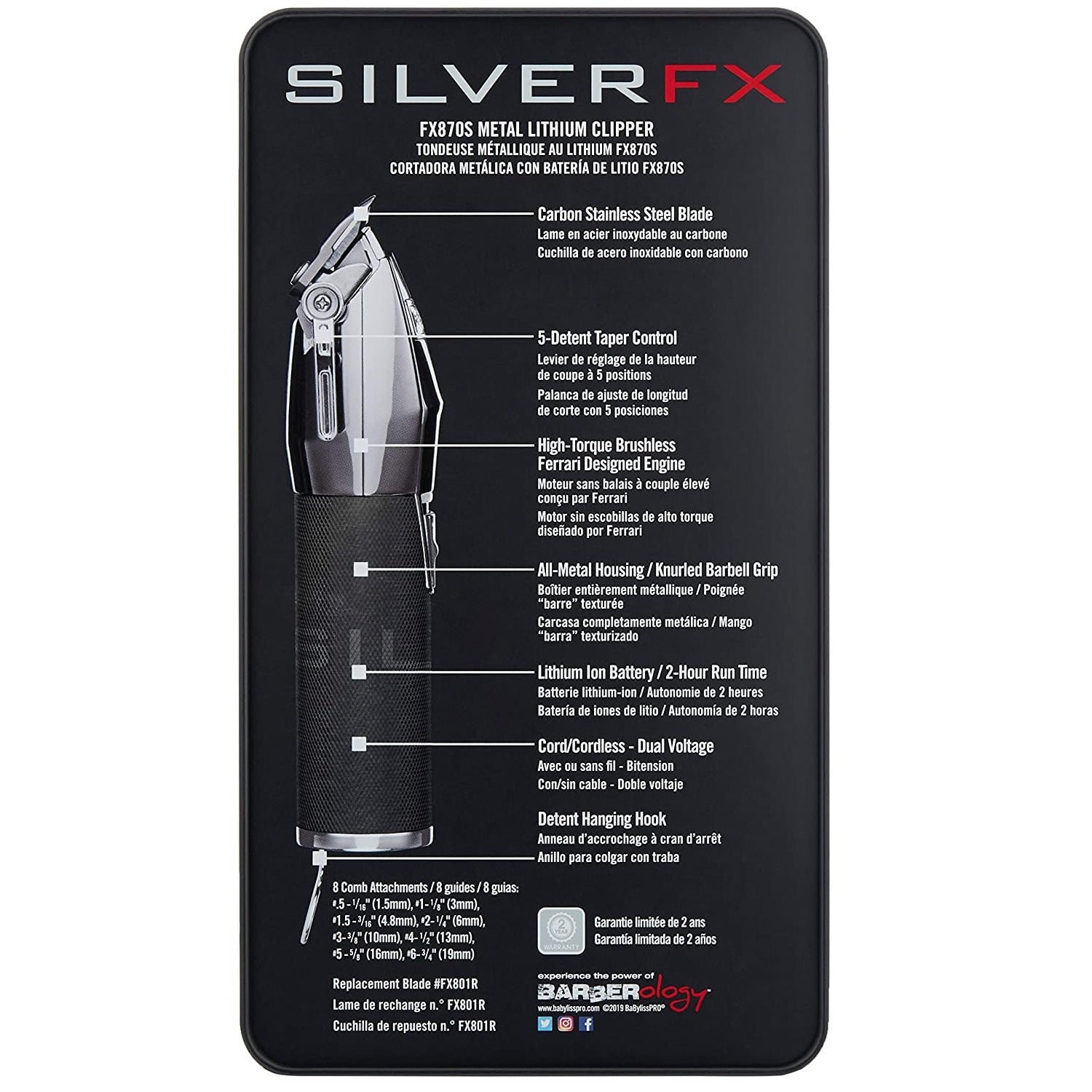 BaBylissPRO SilverFX Clipper #FX870S